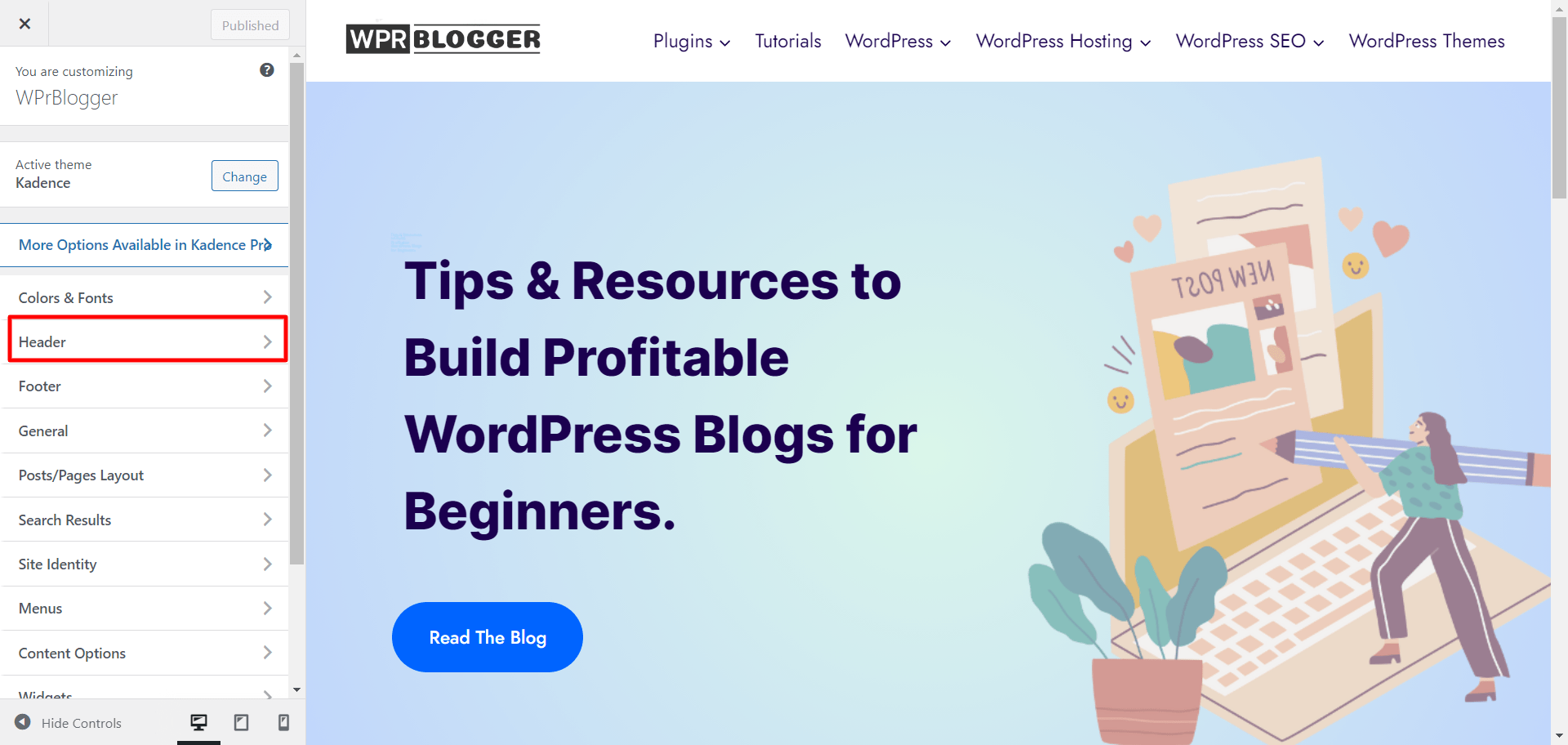 How to Change Header Background Color in WordPress - WPrBlogger